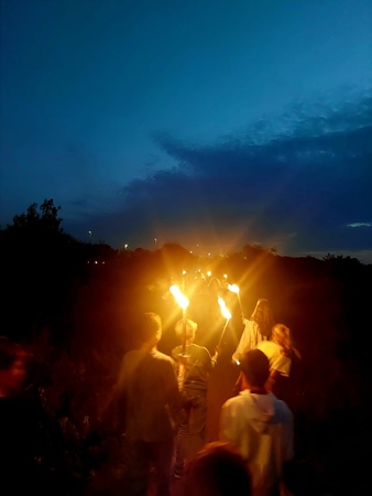 Torch-Lit Evening Walk from Horizon to the Beach